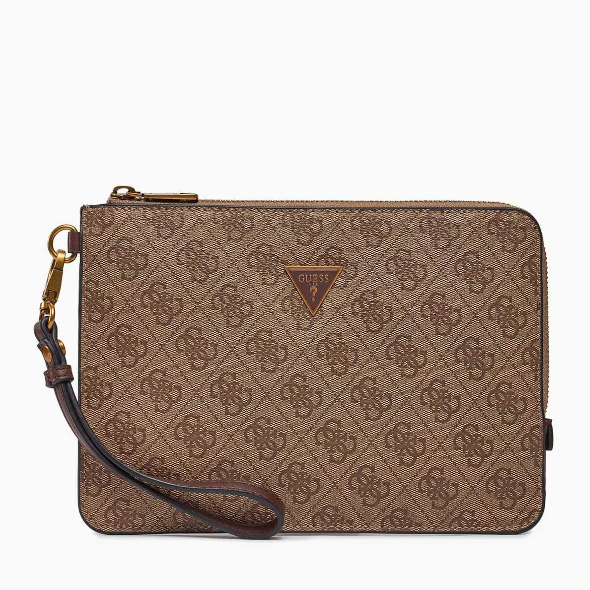 Guess Monogram Logolu Kulplu Portföy Çanta Dark Black – ECANTA