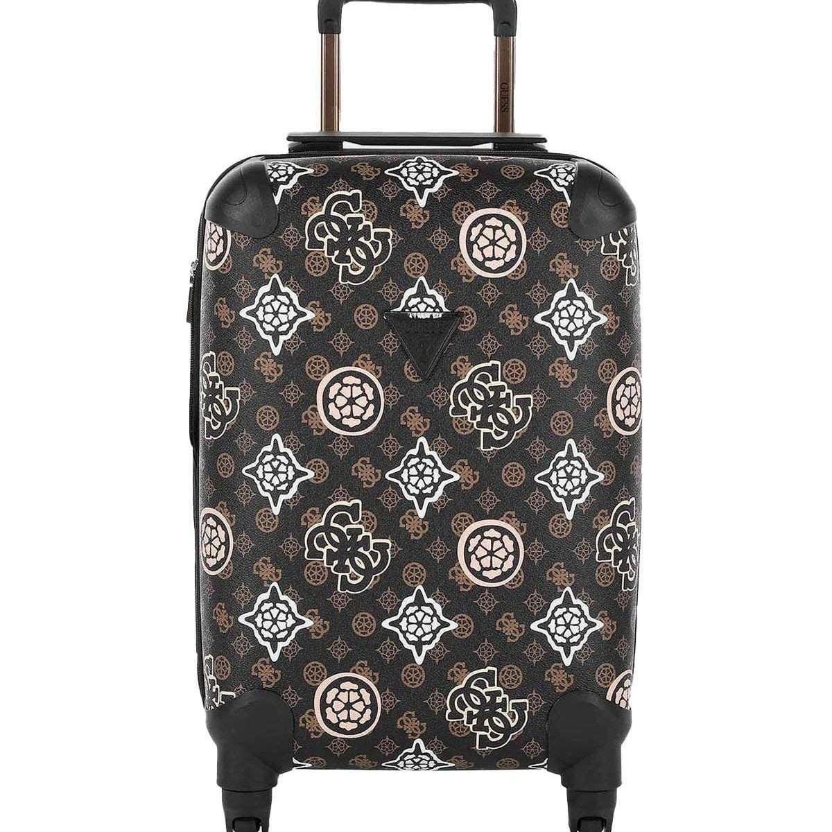Guess House Party 18 In 4-Wheele Kabin Boy Valiz Brown Logo – ECANTA